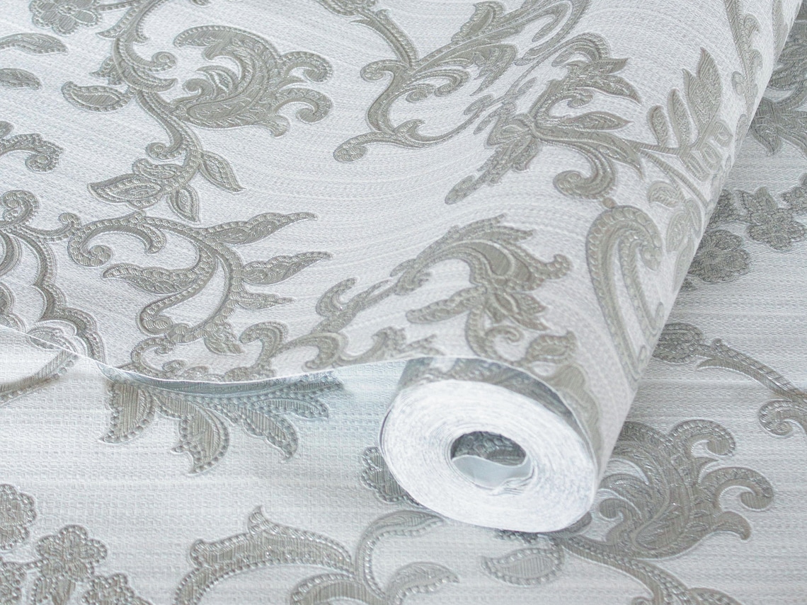 Victorian Damask Striped Wallpaper Rich Textured Embossed - Etsy