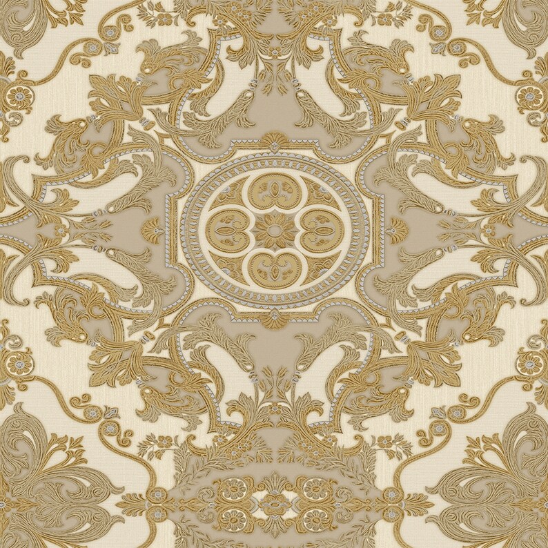 Luxury Gold Damask Embossed Wallpaper, Rich Textured Wallpaper, Extra ...