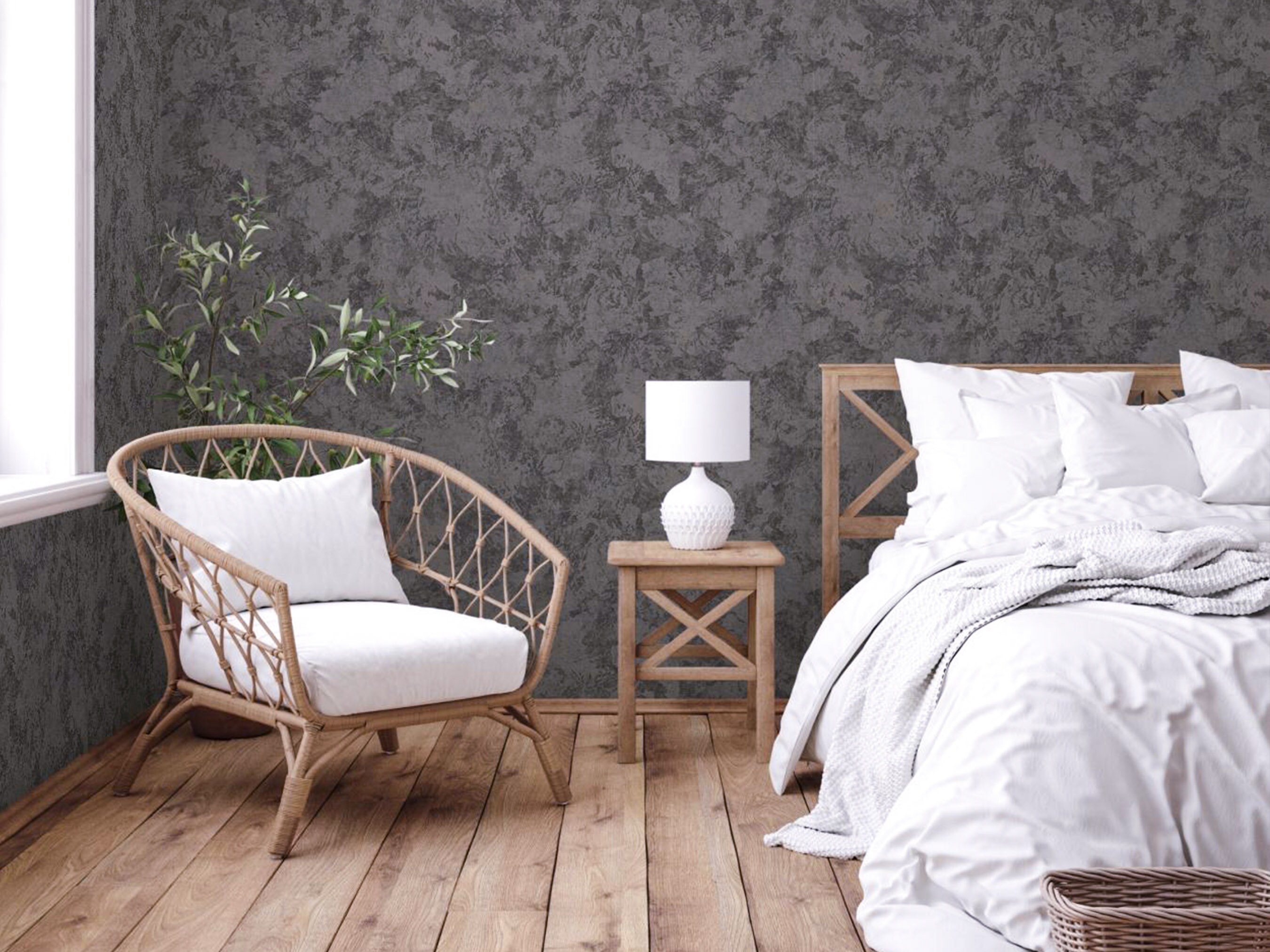 Dark Color Metallic Embossed Wallpaper Textured Rustic 3D - Etsy