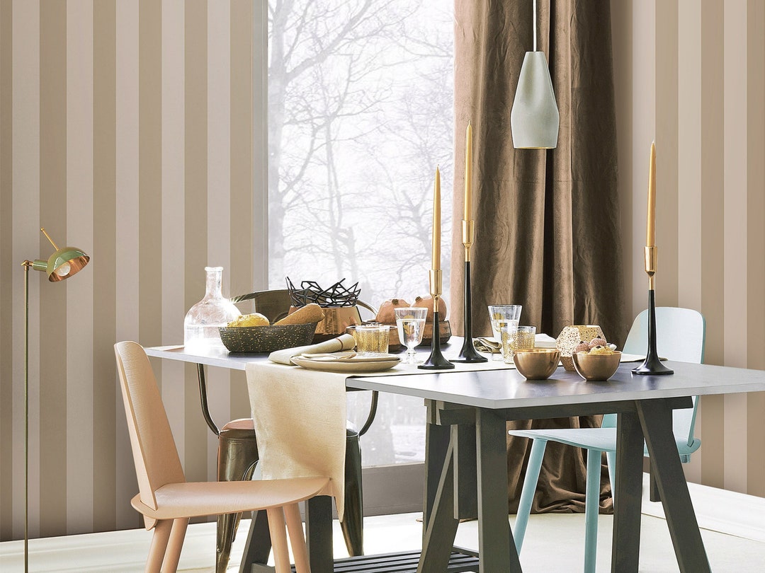 Luxury Striped Textured Wallpaper, Stripes Wallcovering, Extra Large ...