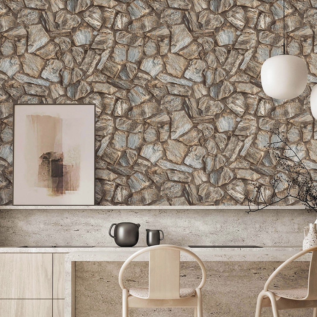 Modern Embossed Granite Stone Wallpaper, Home Wall Decor, Aesthetic Wallpaper, Textured ...