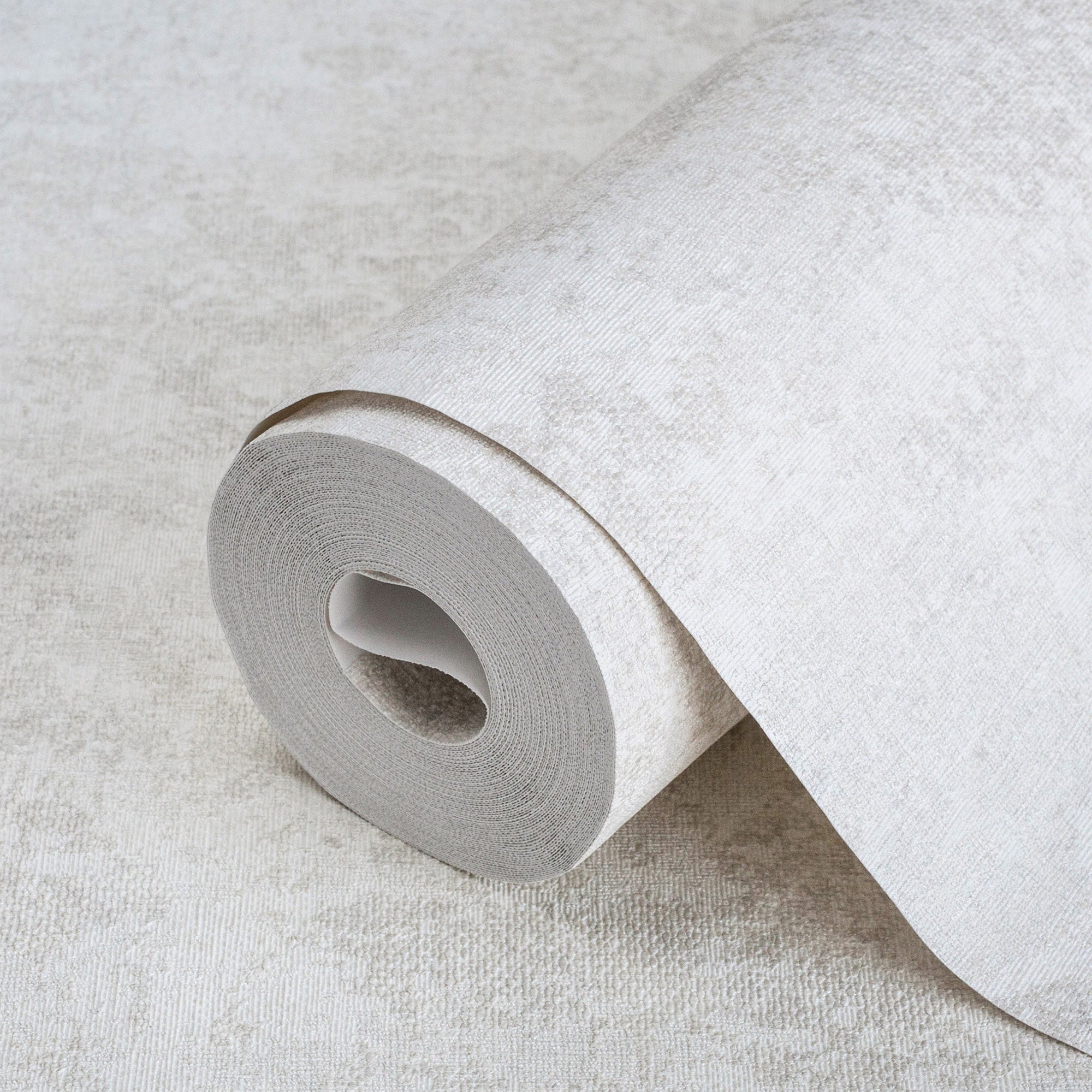 White Textured Embossed Wallpaper, Sturdy Wallcovering, Large 178 Sq Ft ...