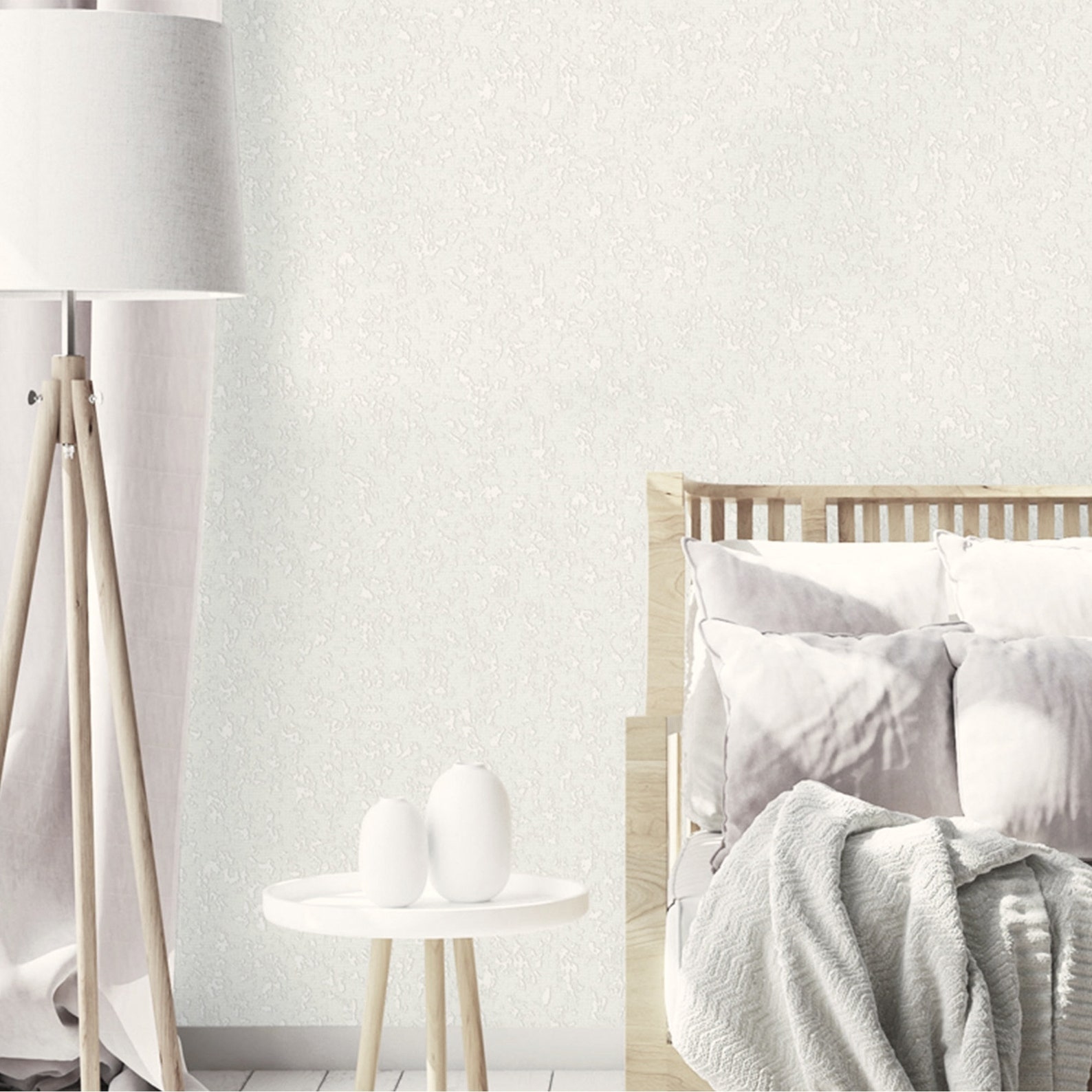 Light Ivory Embossed Textured Wallpaper, Shiny, Non-woven, Non-adhesive ...
