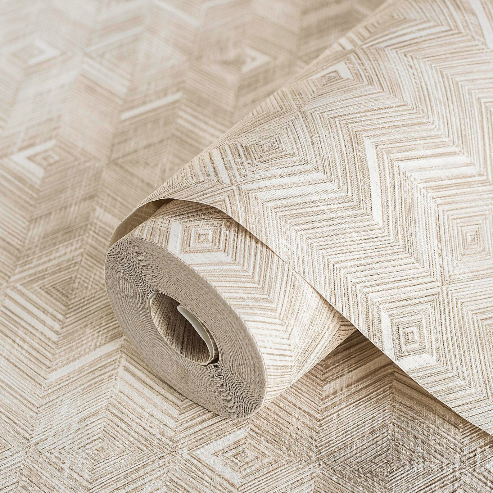 Light Color Embossed Geometric Wallpaper, 3D Chevron Herringbone ...