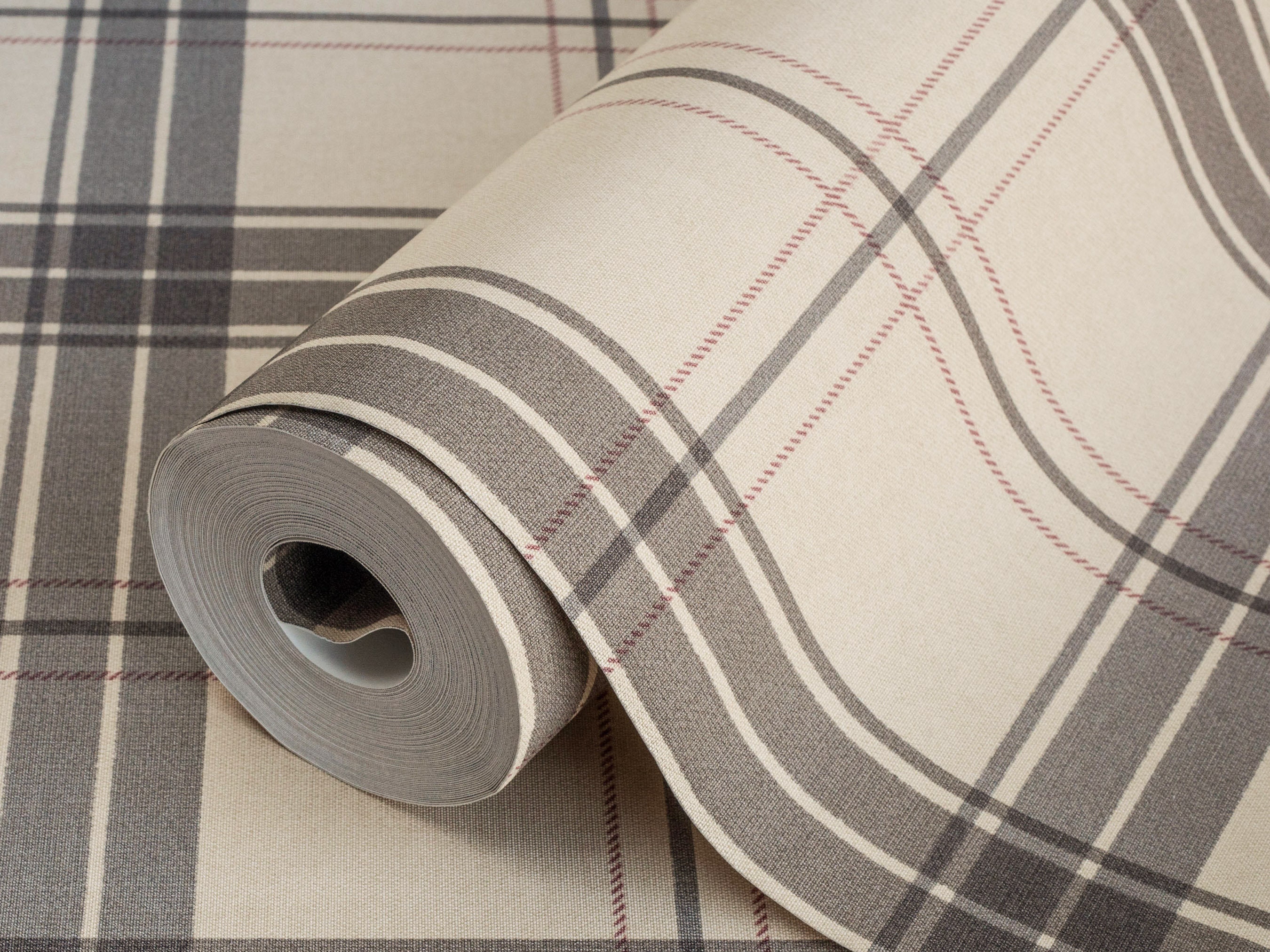 Textured Plaid Wallpaper, 3D Embossed Tartan Wallpaper, Wallcovering ...