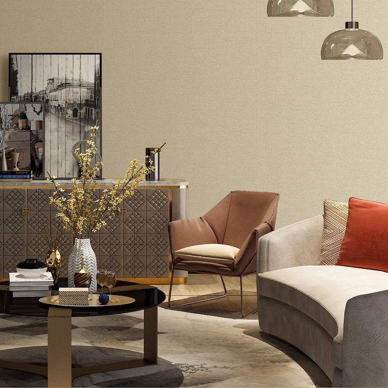 Modern Fabric Touch Textured Wallpaper, Grasscloth Wallpaper, Large 114 ...