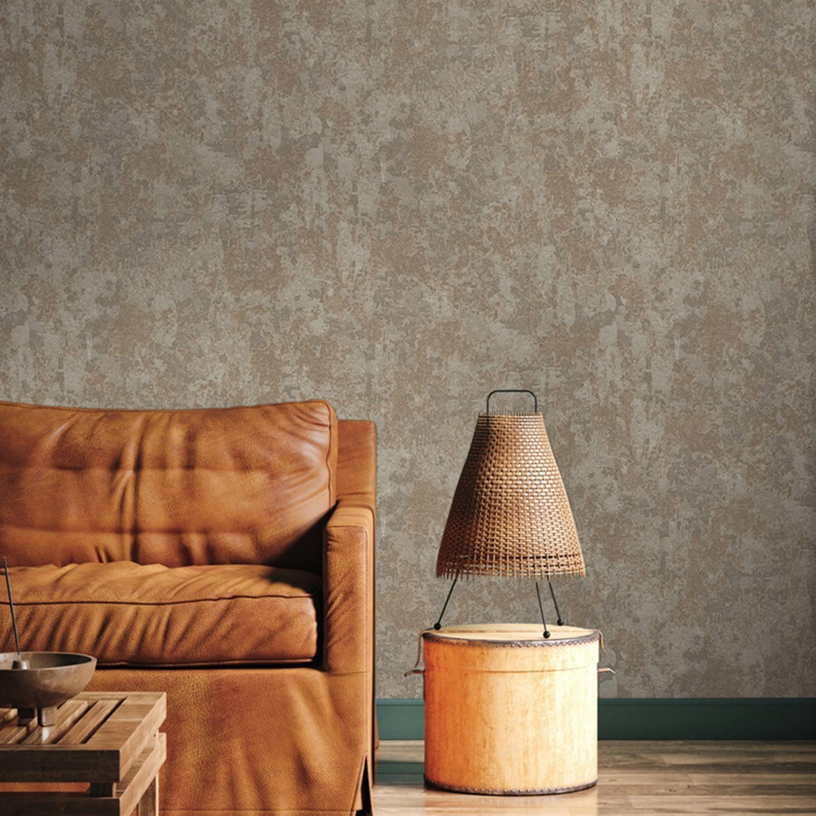 Modern Distressed Embossed Wallpaper, Shimmering Dark 3D Textured ...