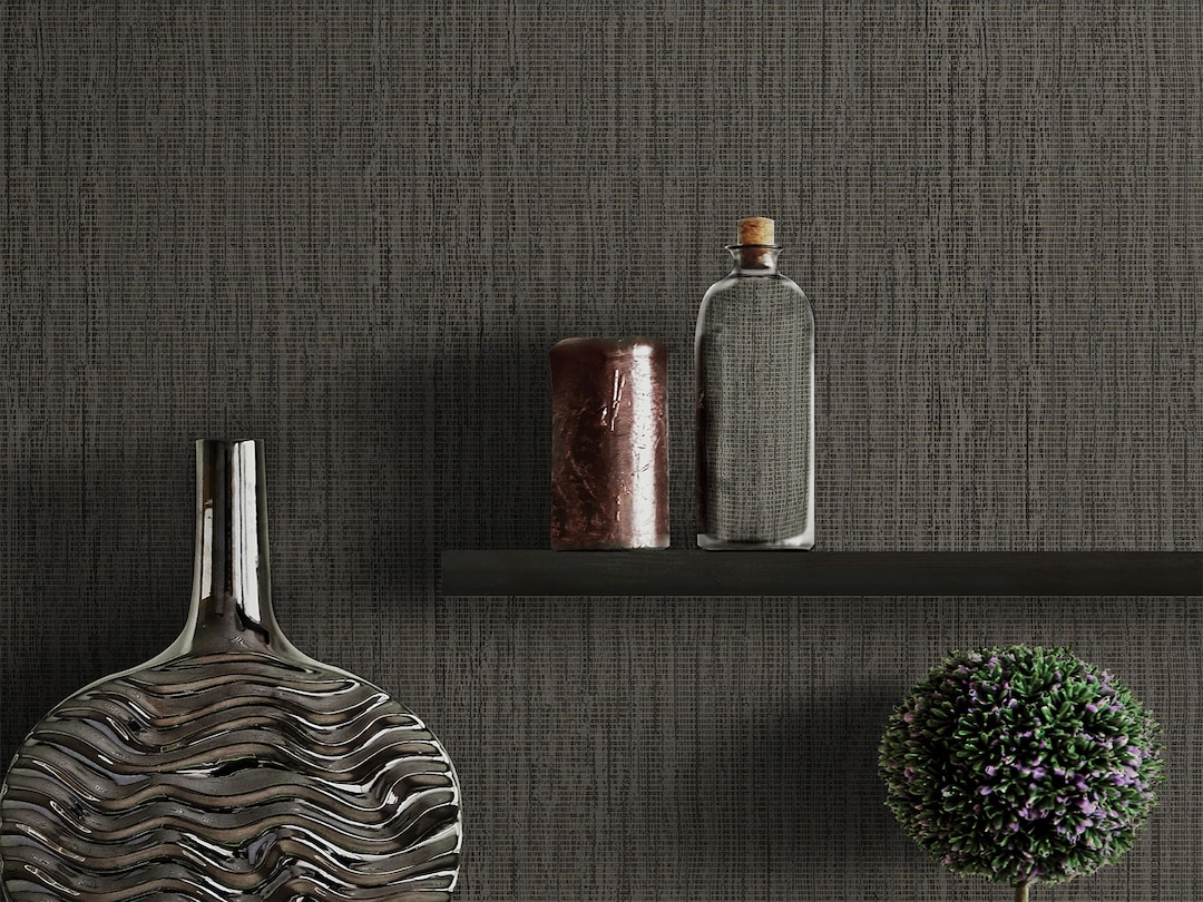 Grasscloth Wallpaper, Linen Textured Wallpaper, Fabric Effect Embossed ...