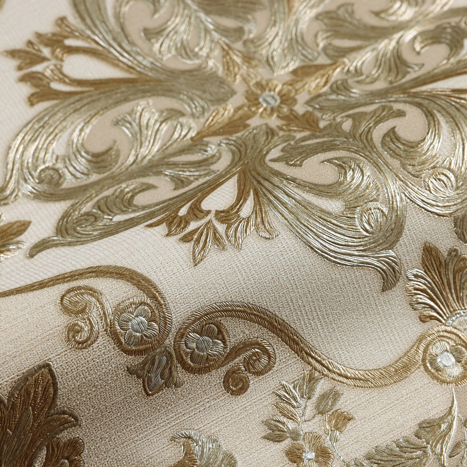 Luxury Gold Damask Embossed Wallpaper, Rich Textured Wallpaper, Extra ...