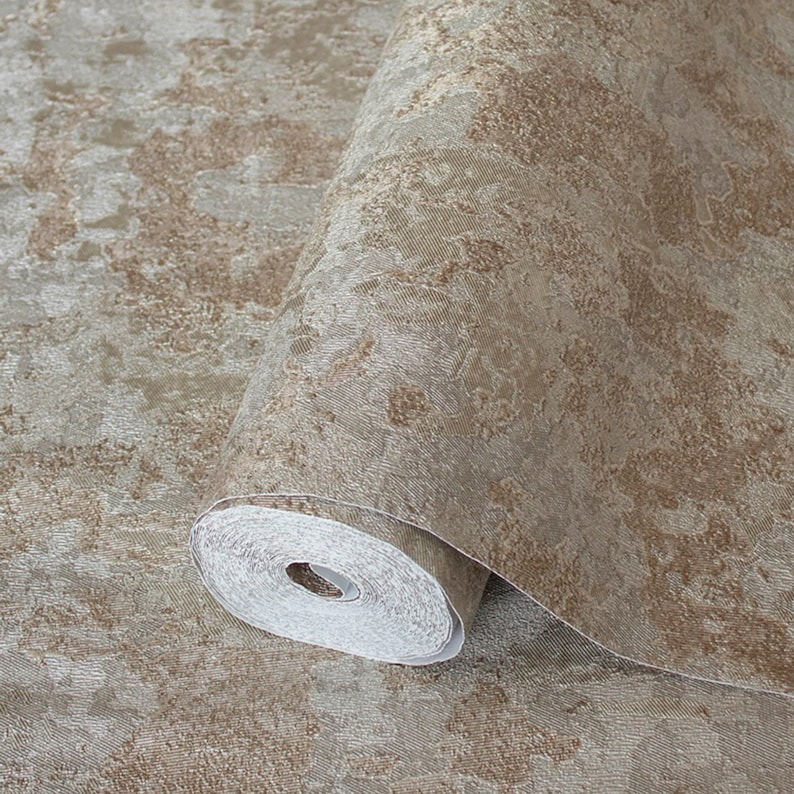 Modern Distressed Embossed Wallpaper, Shimmering Dark 3D Textured ...