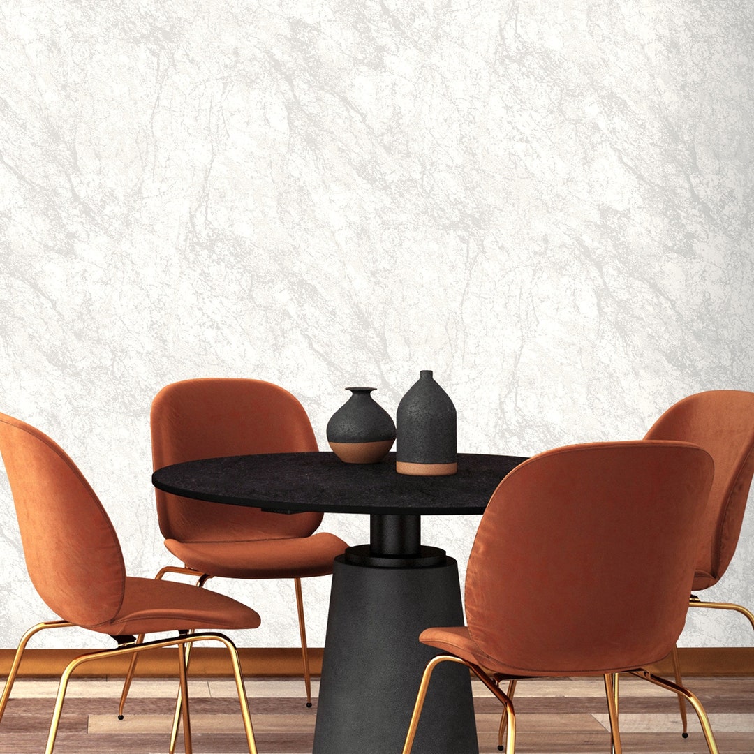 Modern Distressed Embossed Wallpaper, Rich Textured White Light ...