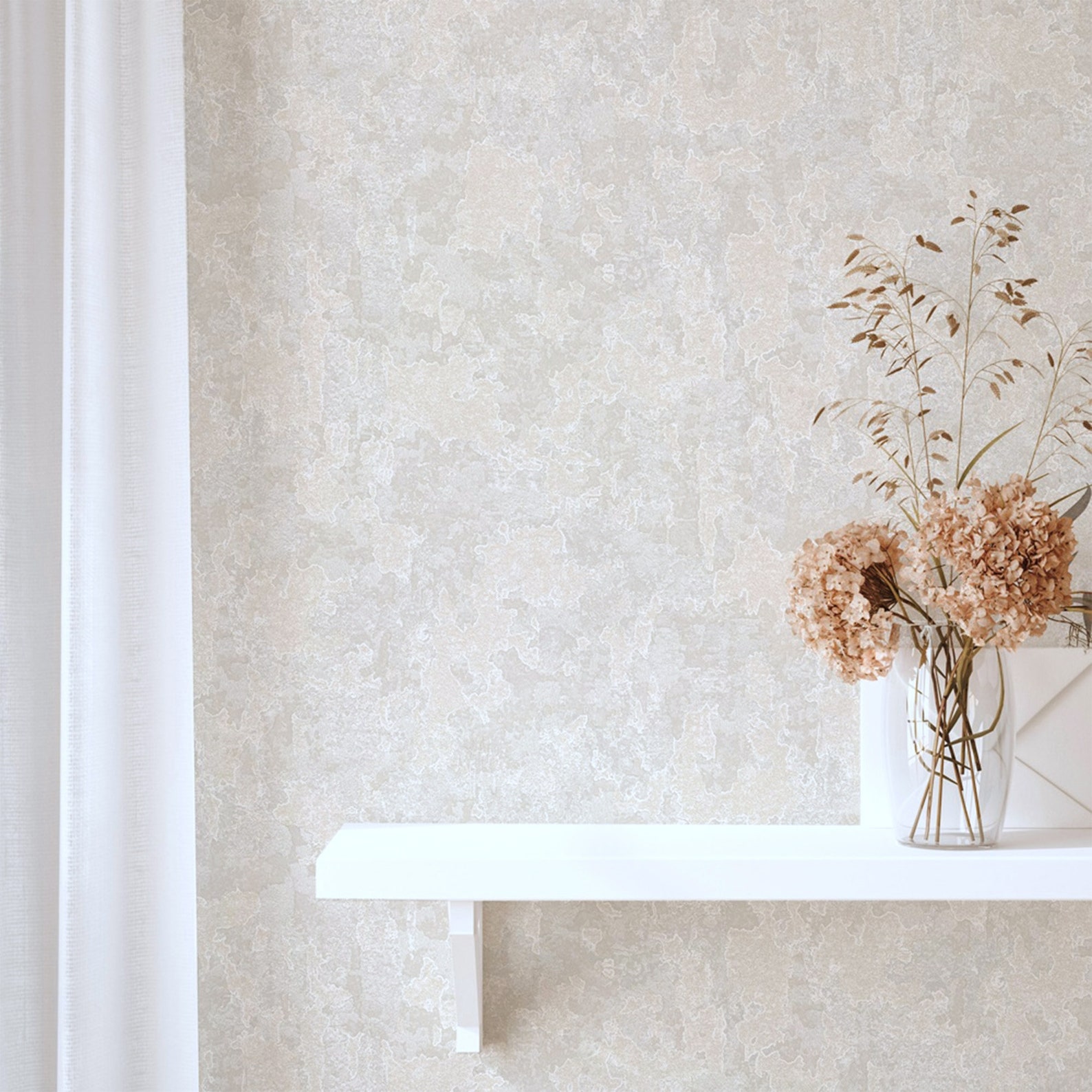 Modern Distressed Embossed Wallpaper, Shimmering 3D Textured Abstract ...