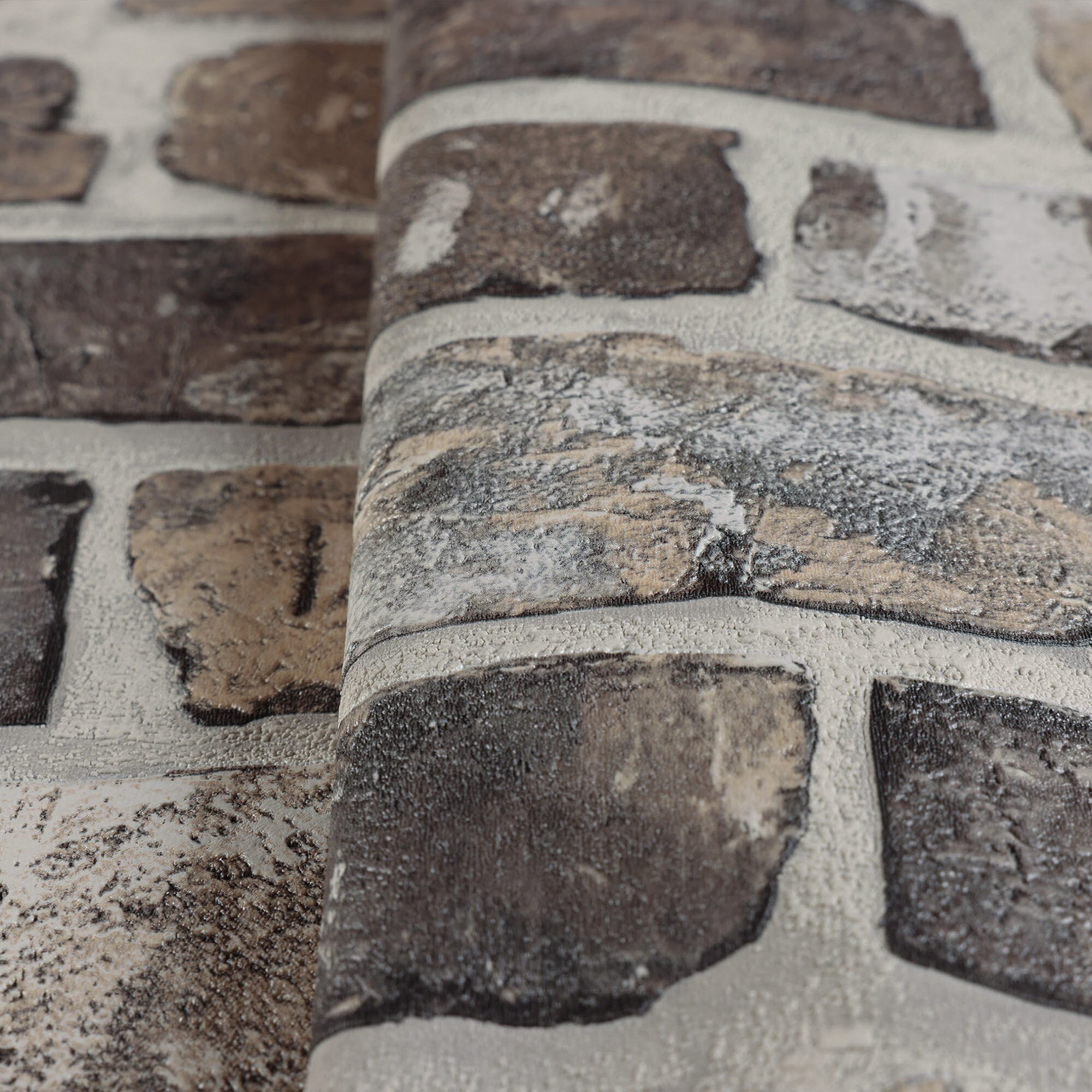 Modern Embossed Stone Brick Wallpaper, Home Wall Decor, Aesthetic ...