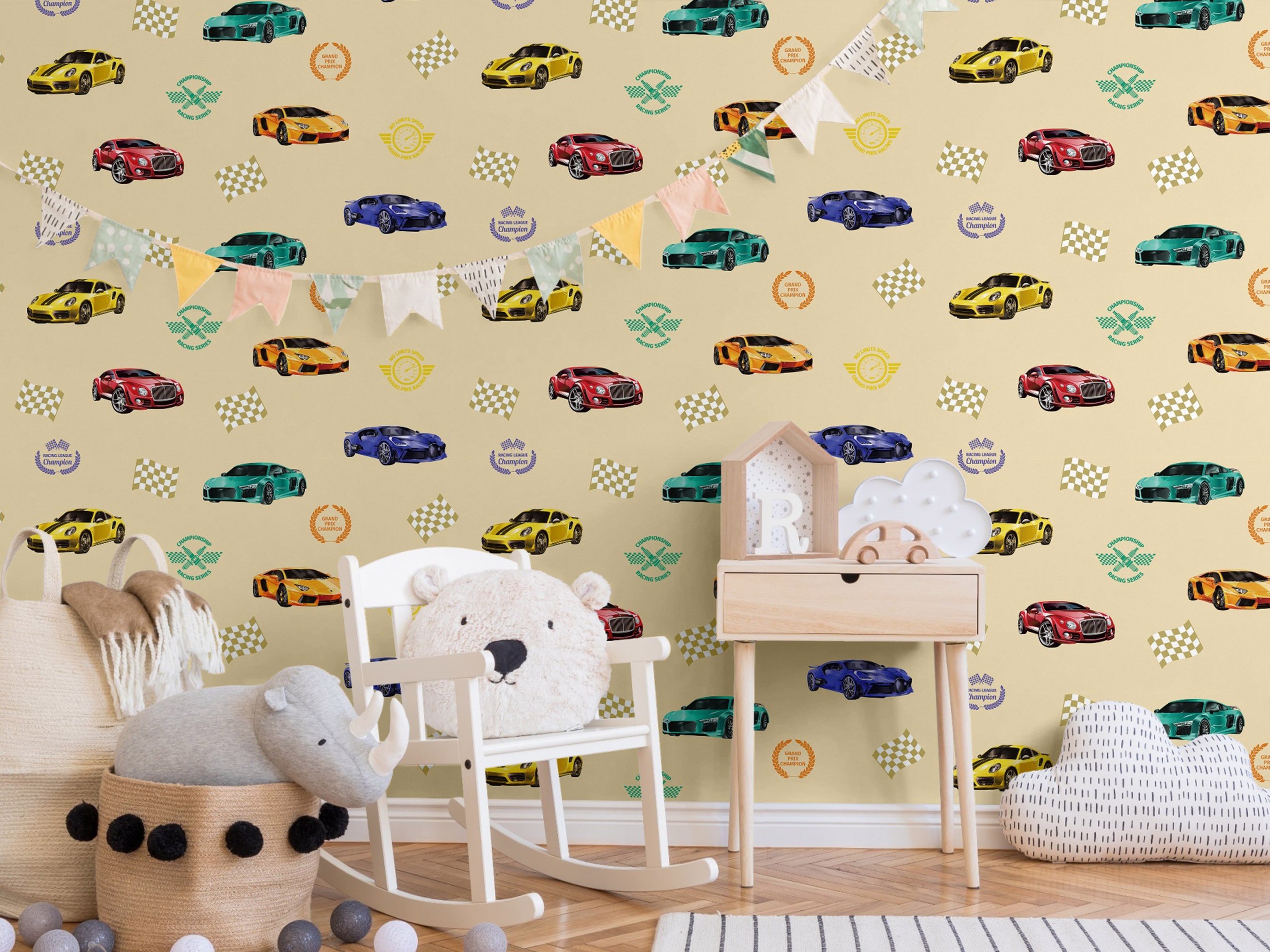 Boys Car Themed Textured Wallpaper Boys Bedroom Wall Paper - Etsy
