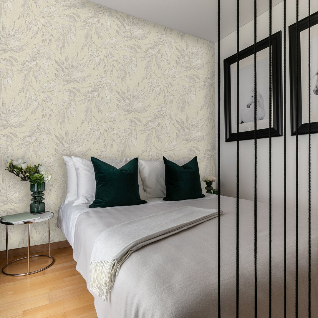 Washed Leaves Embossed Wallpaper Rich Textured Wallcovering - Etsy