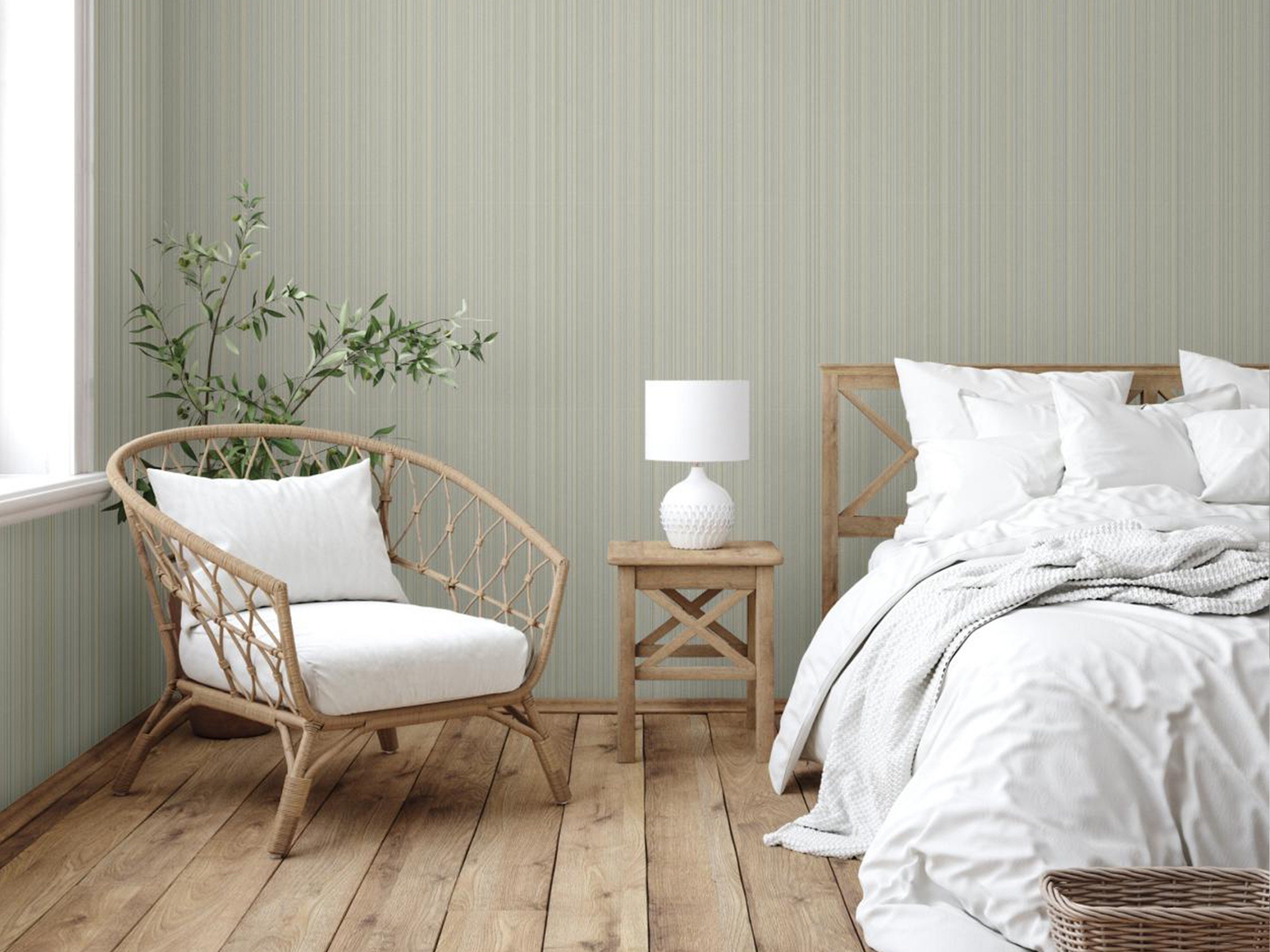 Luxury Striped Textured Wallpaper, Stripes Wallcovering, Large 178 Sqft ...