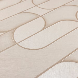 Geometric Ivory Shiny Gold Wallpaper 3D Textured - Etsy