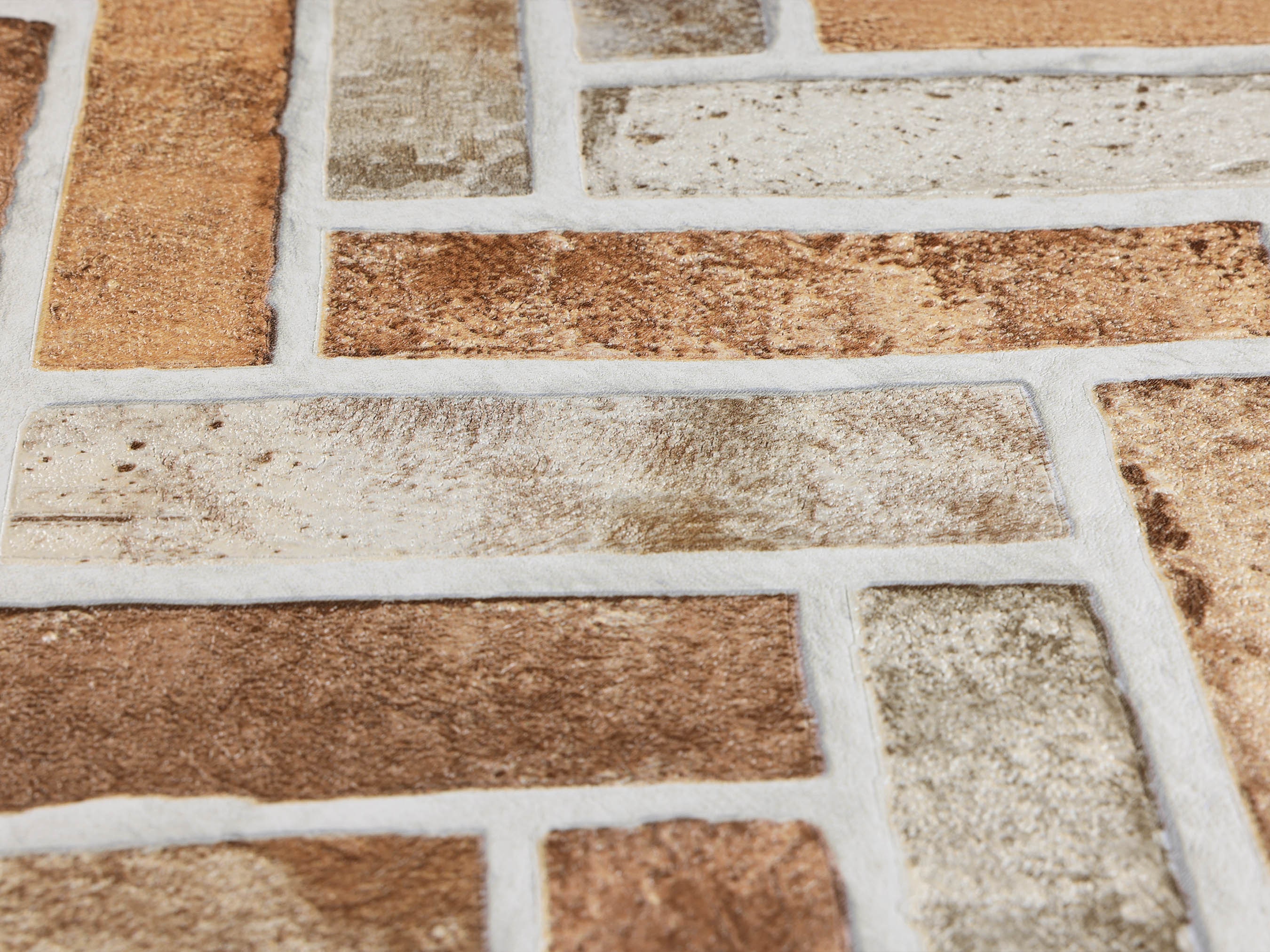 Golden Brick & Stone Embossed Wallpaper Home Wall Decor - Etsy