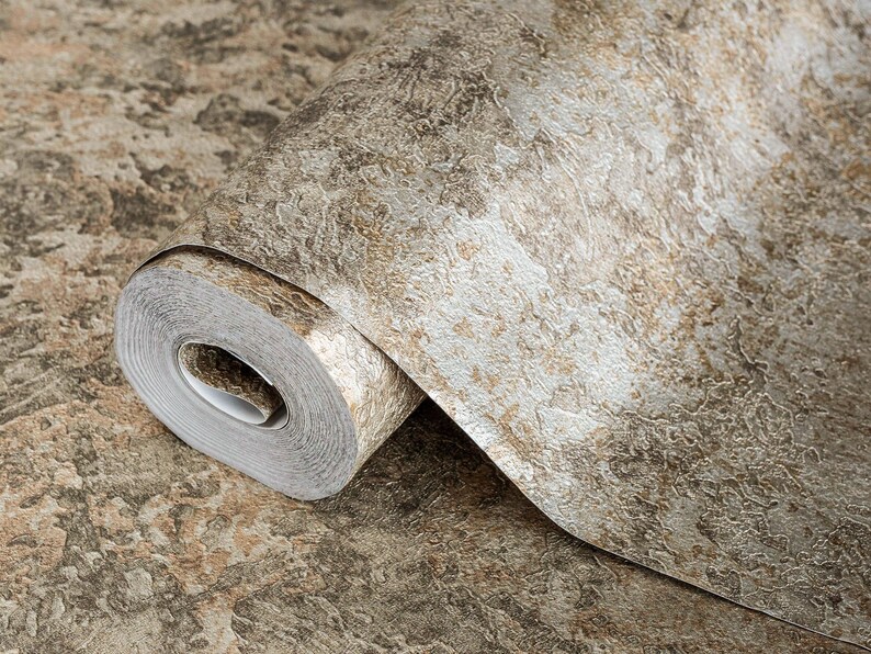 Gold Metallic Embossed Wallpaper Textured Rustic 3D Wall - Etsy