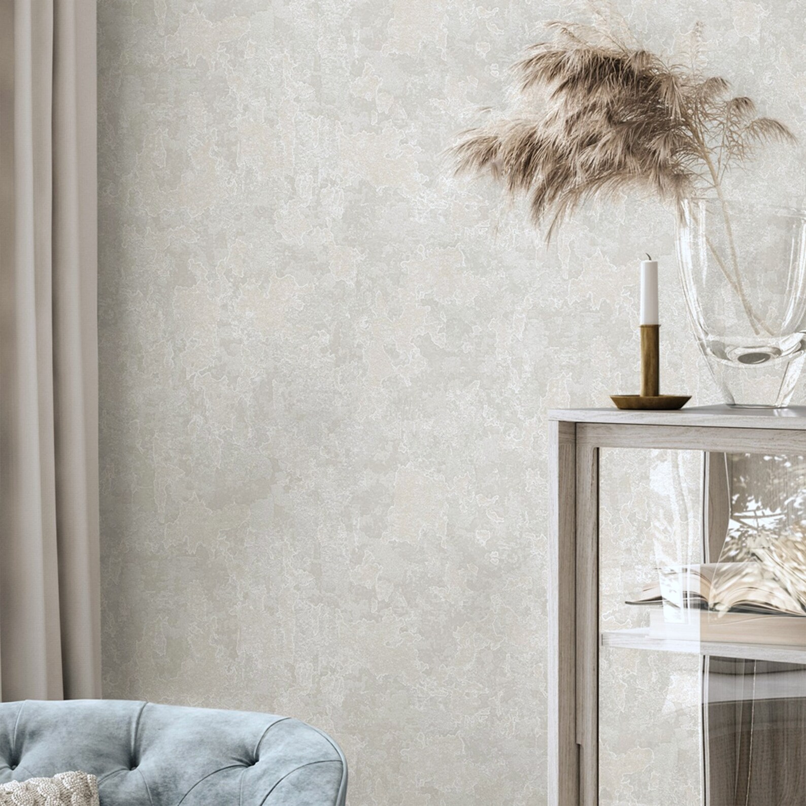 Modern Distressed Embossed Wallpaper, Shimmering 3D Textured Abstract ...