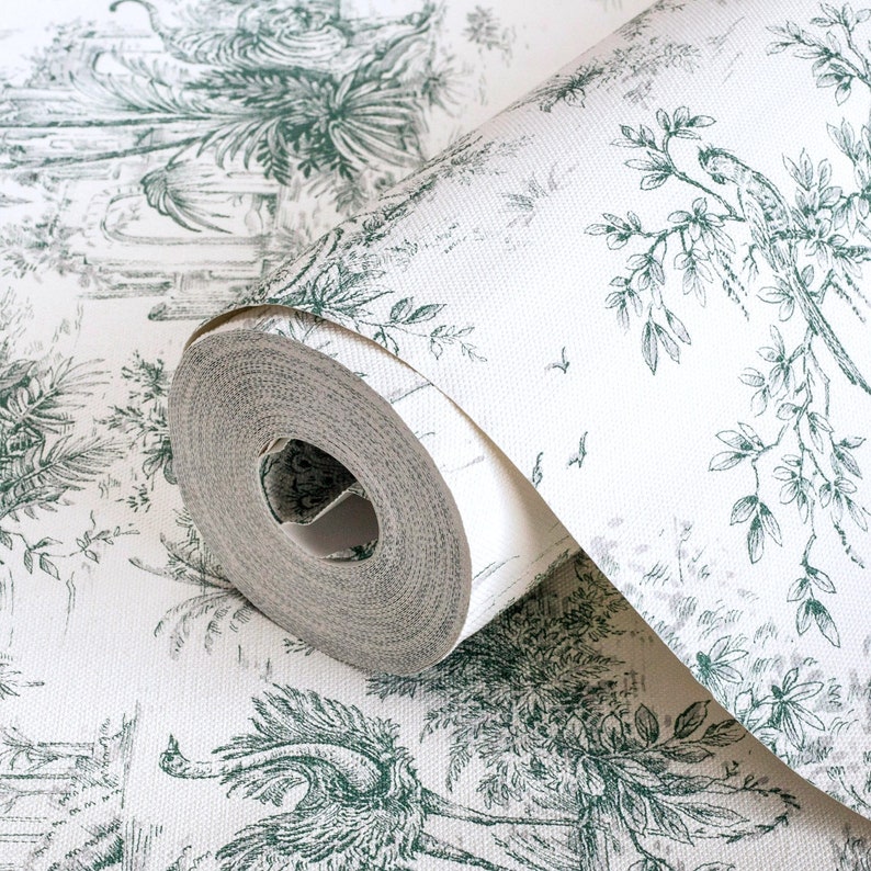 Modern Toile Wallpaper 3D Textured Wallcovering Large 178 Sq - Etsy
