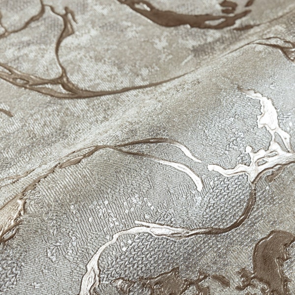 Modern Distressed Embossed Wallpaper, 3D Textured Distressed Shiny ...