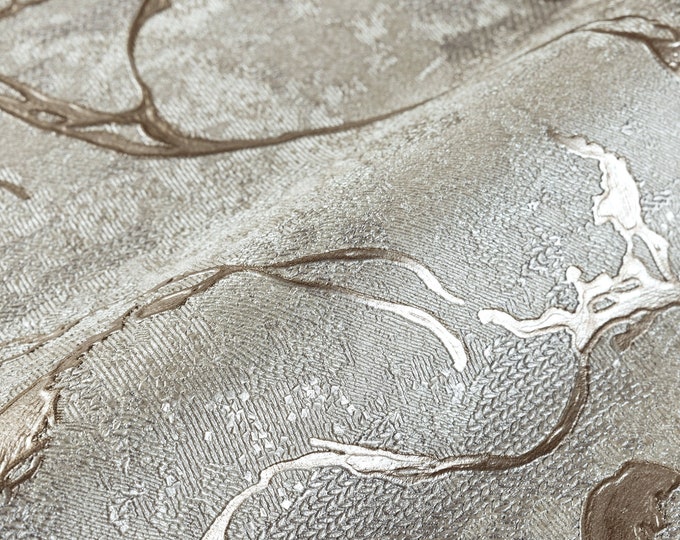 Stylish Abstract Embossed Textured Wallpaper, Cork Bronze Neutral Brown ...