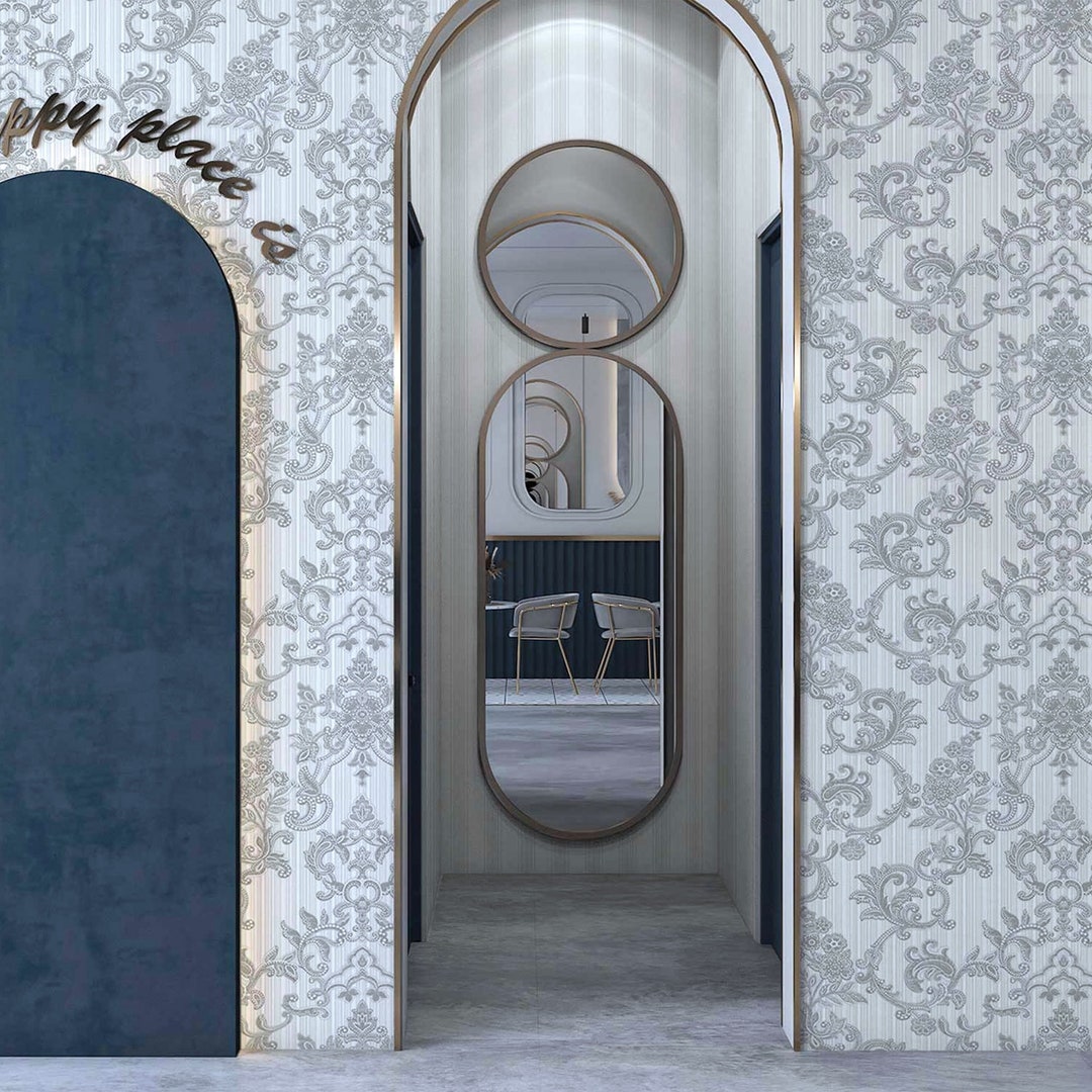 Victorian Damask Striped Wallpaper, Rich Textured Embossed Wall Paper ...