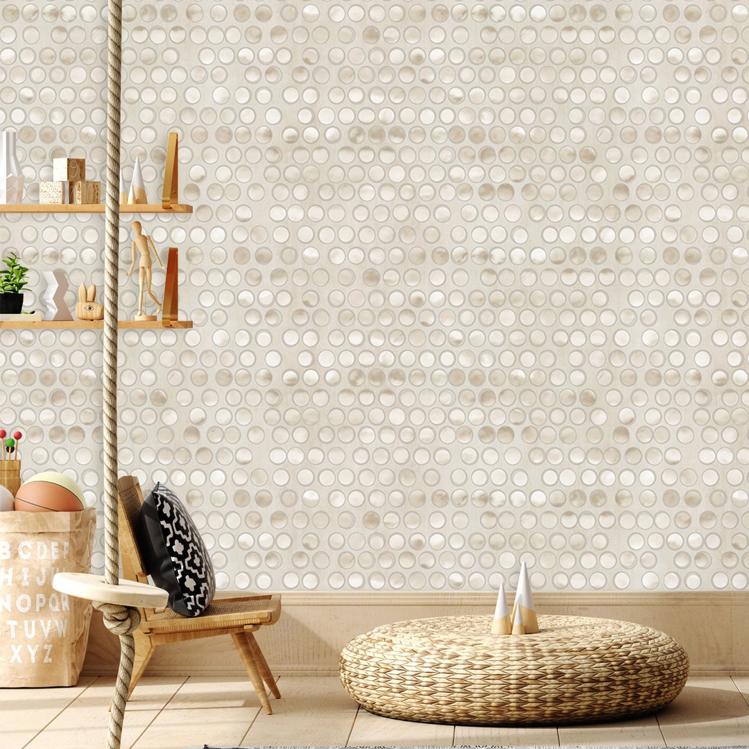 Modern Circles Geometric Wallpaper, Rich Textured Embossed Wallcovering ...