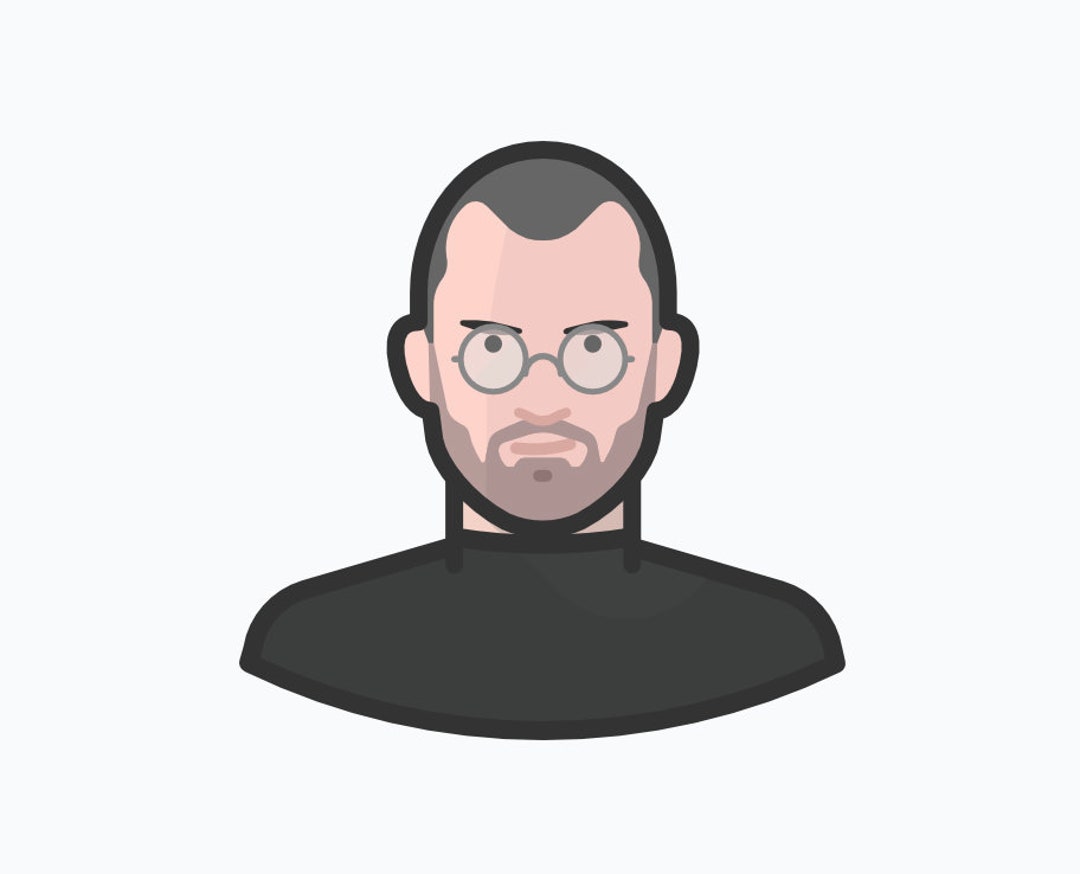 Steve Jobs Icon Sticker Instant Download Svgpngpsdepsjpeg - Etsy