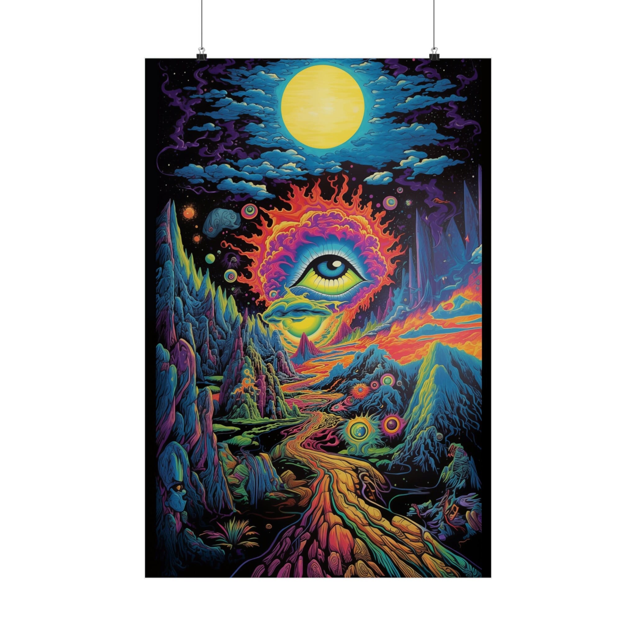 Trippy Blacklight Poster the Forbidden Eye - Etsy