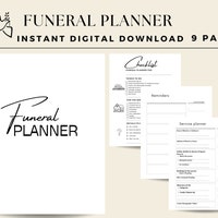 Funeral Planner, Funeral Checklist, Funeral Organiser, Funeral Plan ...