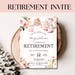 Pretty Retirement Party Invitation, Editable Retired Invite, for Woman ...