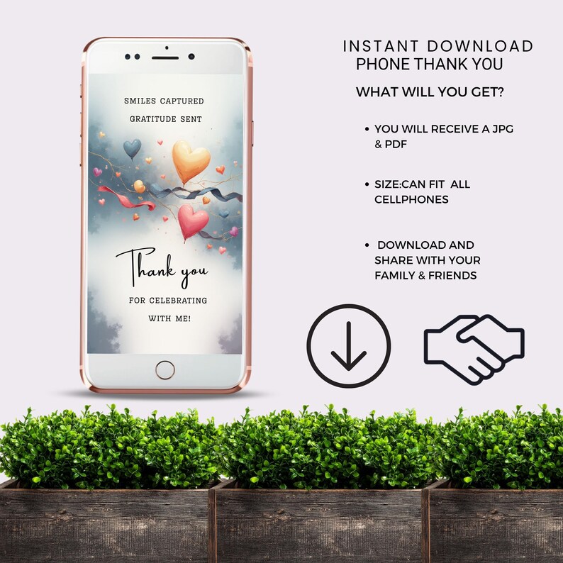 Birthday Thank You Phone Wallpaper, Electronic Instant Download for ...
