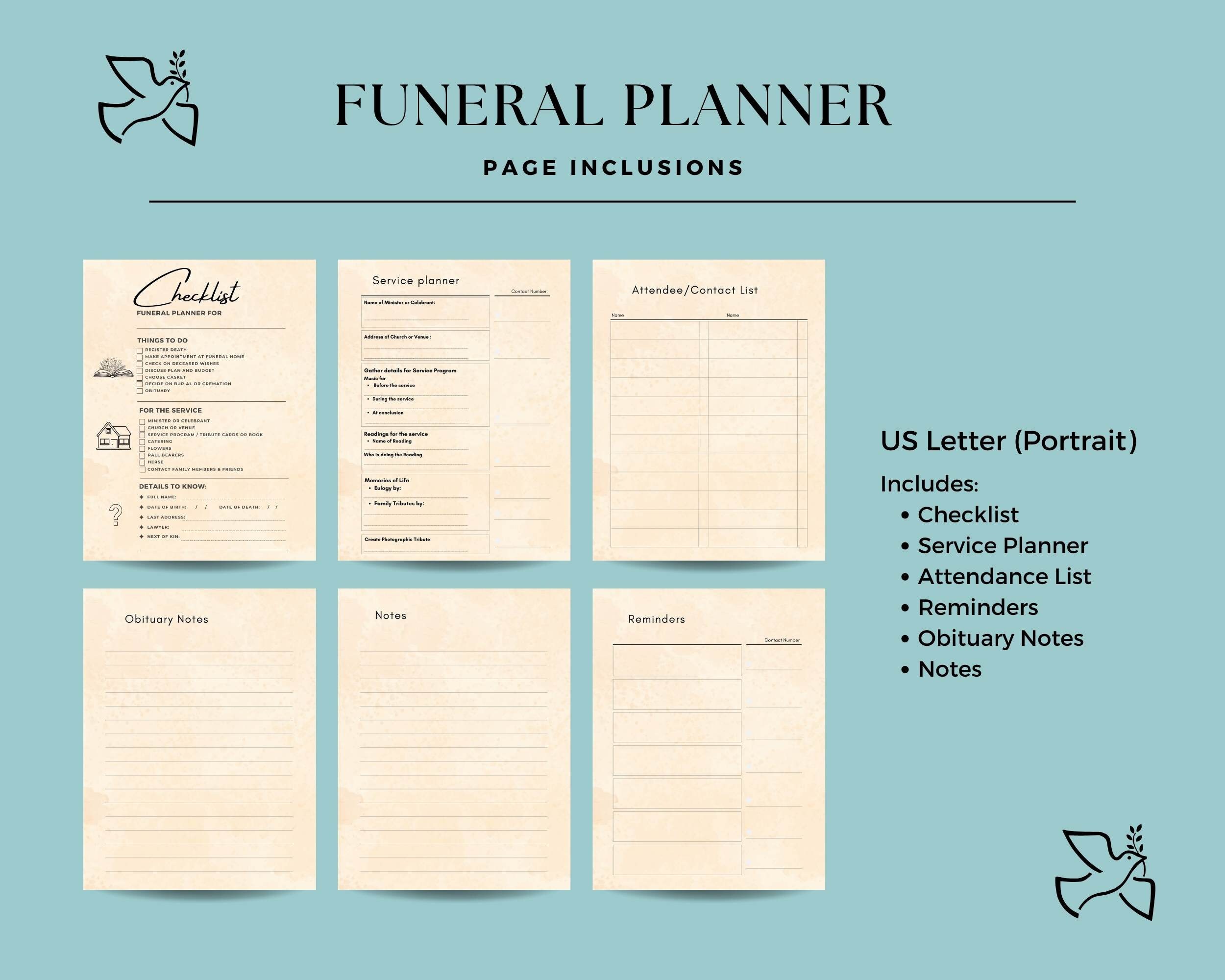 Simple Funeral Planner Bundle for Organizing Family Funerals ...
