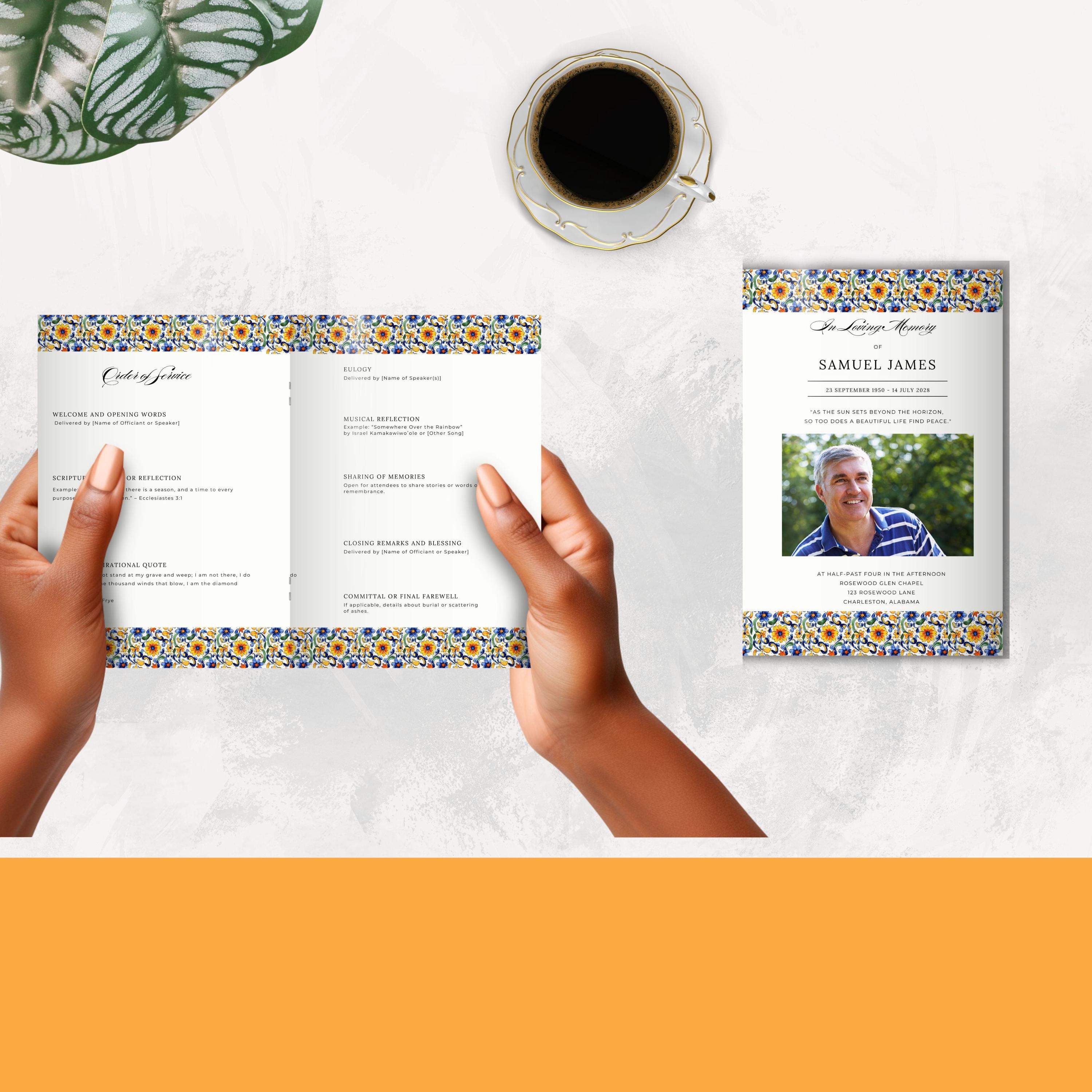 Talavera Printable Funeral Program Template, Celebration of Life ...