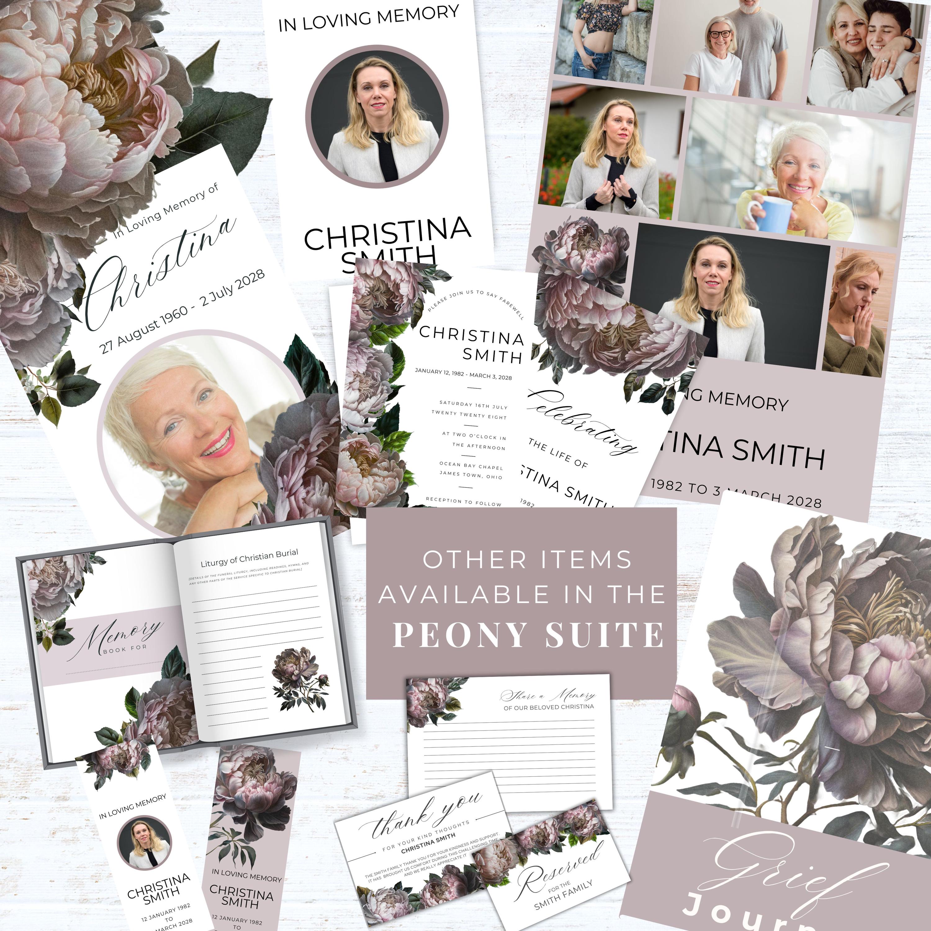 Elegant Floral Printable Tri-fold Funeral Program With Cross Template ...