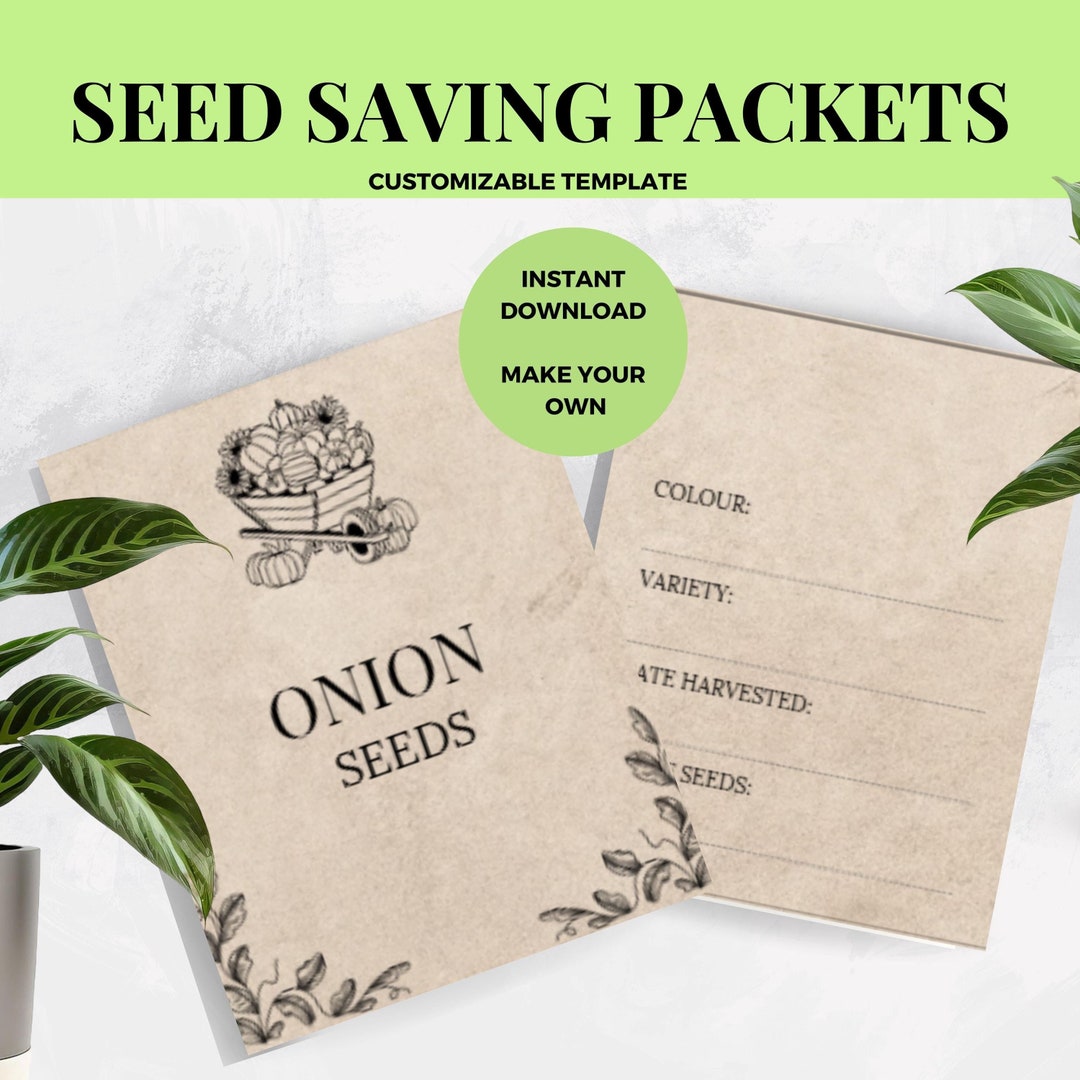 Custom Seed Saving Envelope, Handmade Garden Seed Envelopes, Printable ...