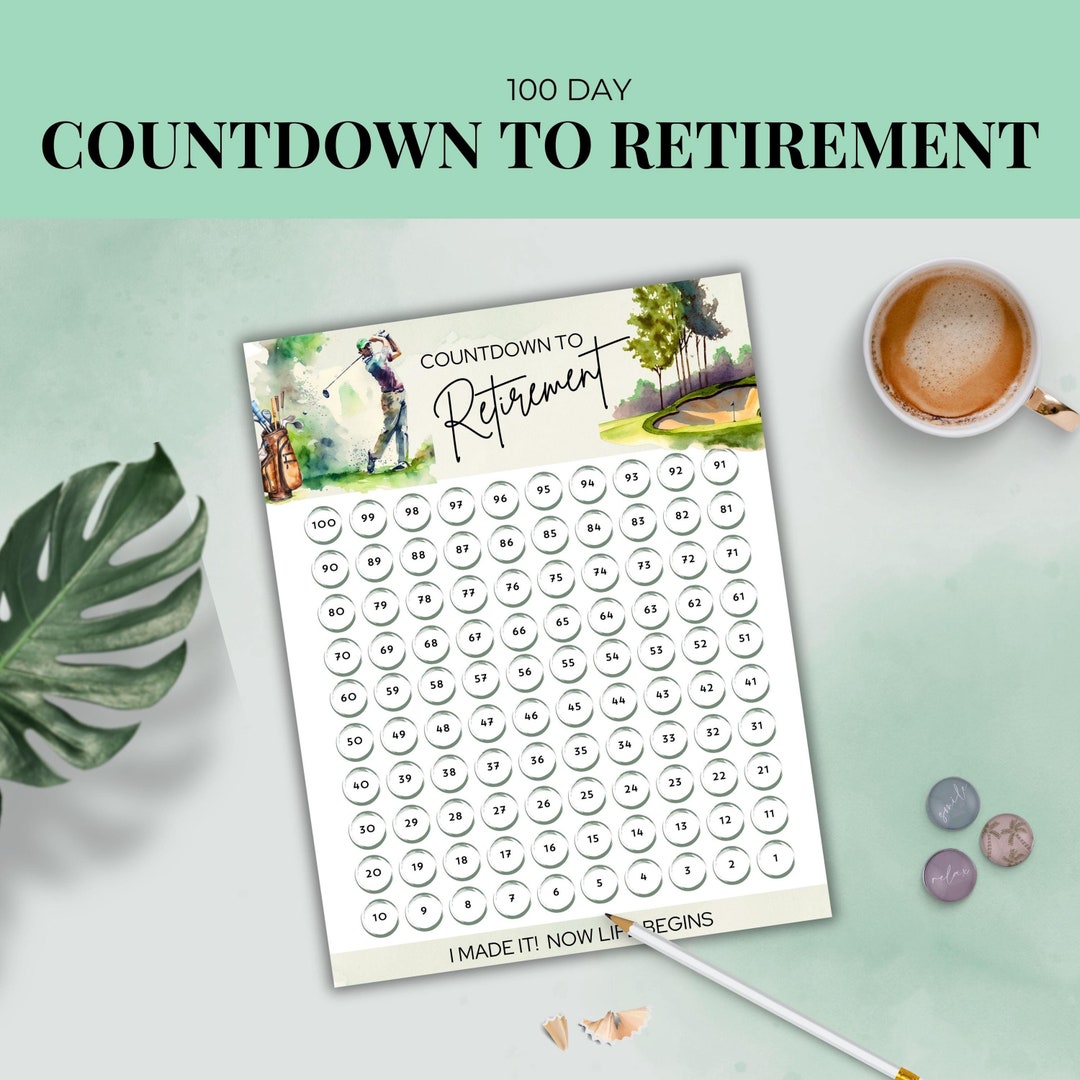 Golfing Countdown to Retirement Calendar, Gift for Retiree, Teacher ...
