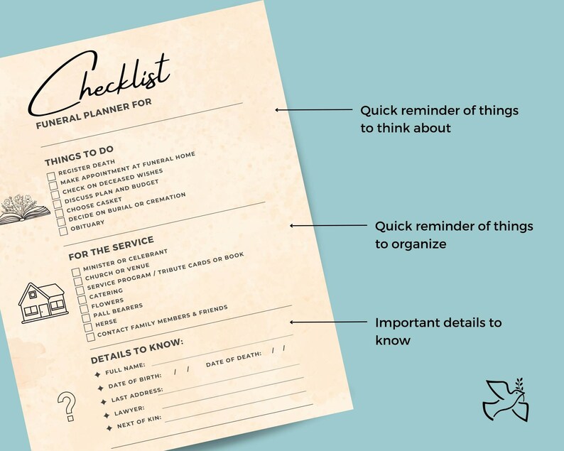 Simple Funeral Planner Bundle for Organizing Family Funerals ...