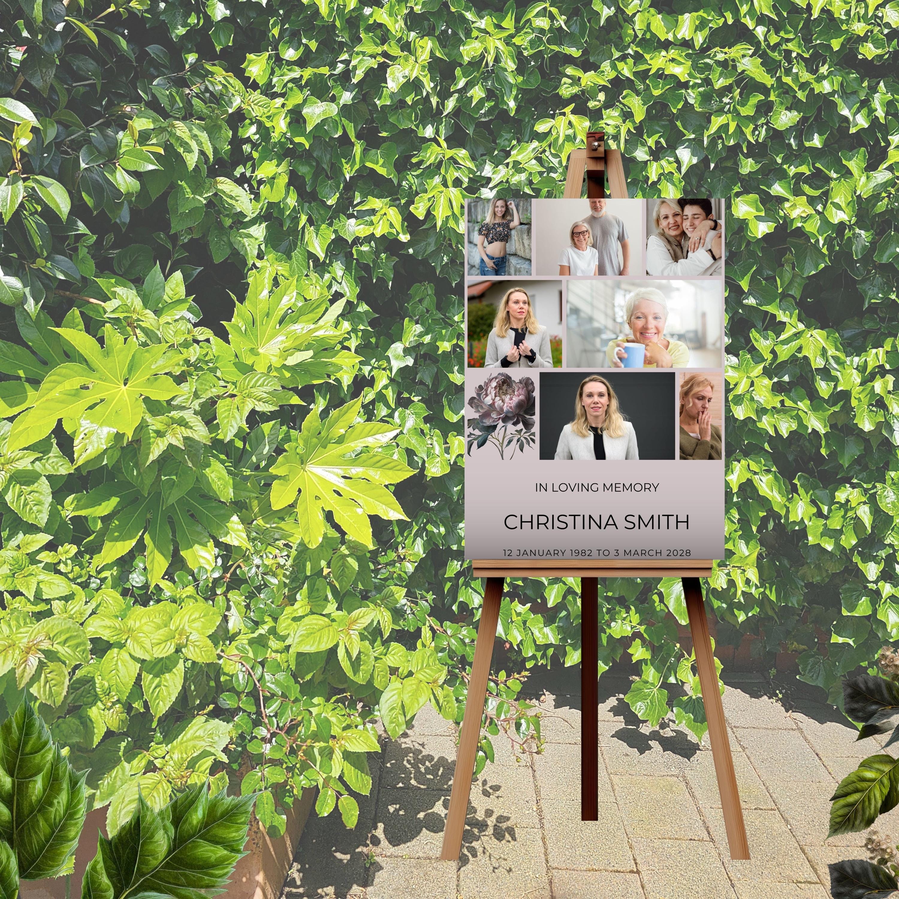 Custom Funeral Photo Board Template, Funeral Service Memorial Photo ...