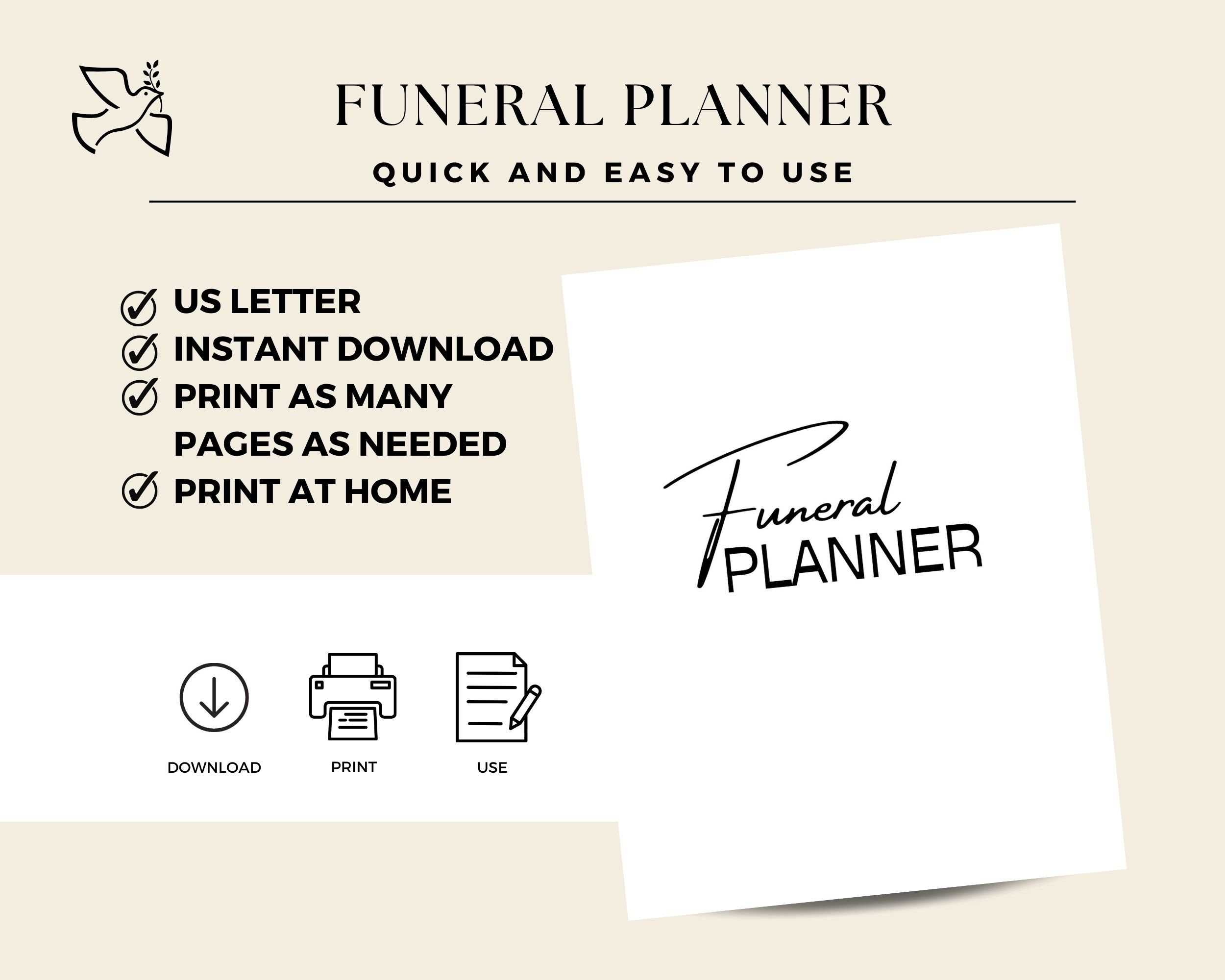 Minimalist Funeral Planner Bundle for Organizing Family Funerals ...