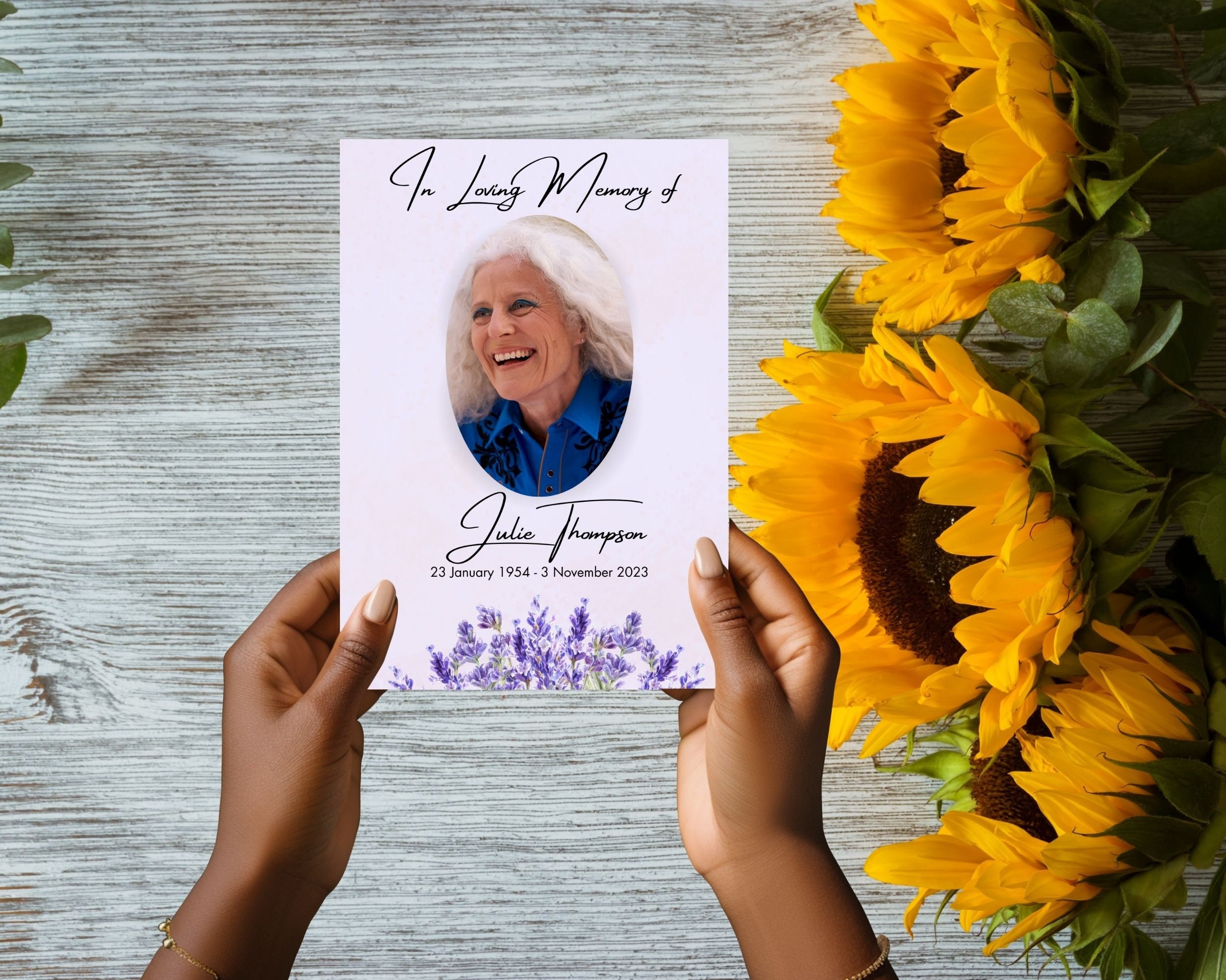 Editable Funeral Program Template, Personalized Purple Order of Service ...