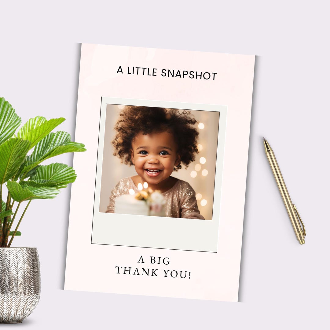 Custom Birthday Thank You Card, Instant Download Digital Celebration ...
