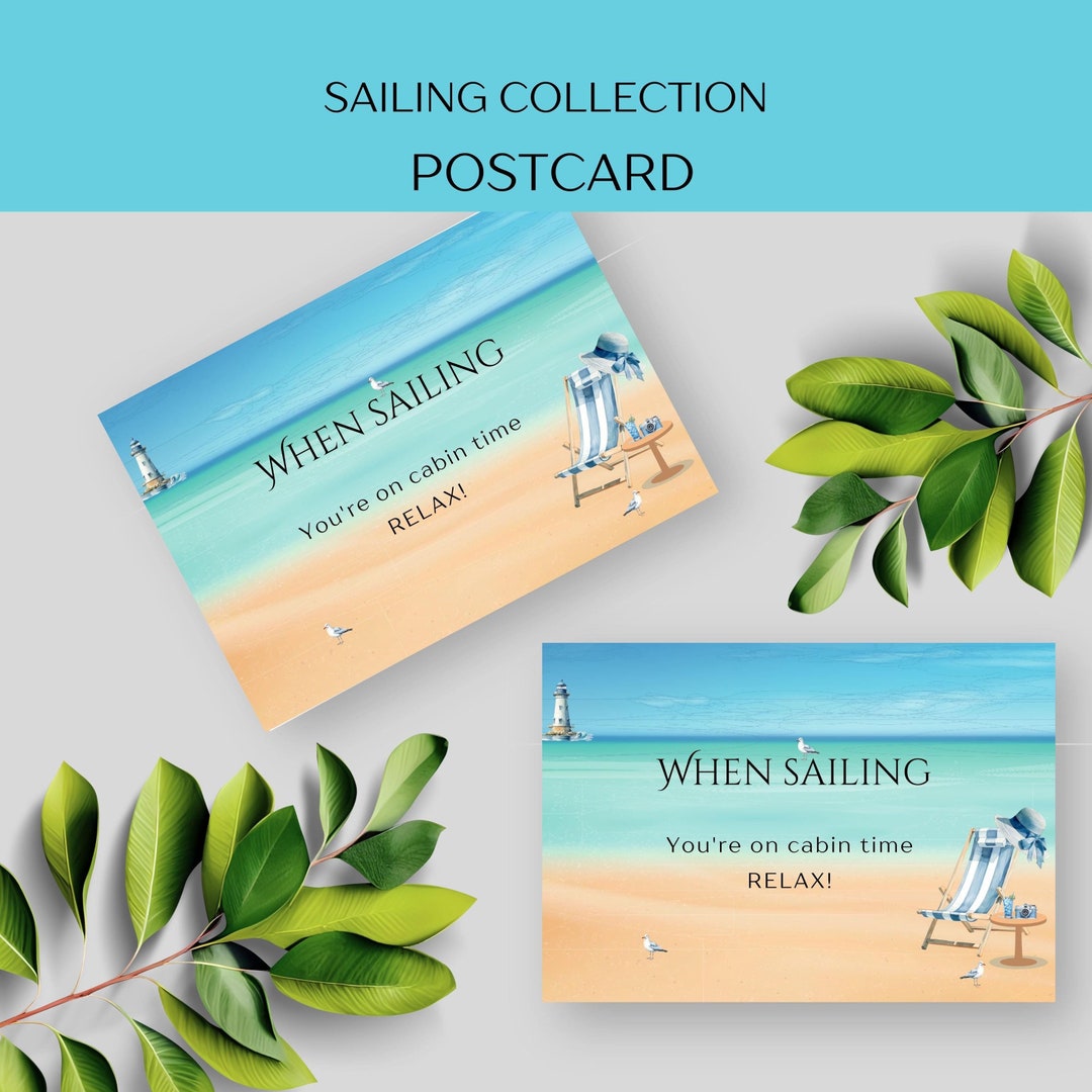 Sailing Postcard, Cabin Door Decorations, Sailing Travel Keepsakes ...