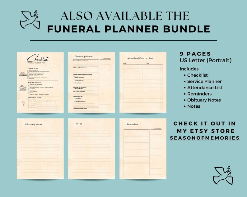 Simple Funeral Checklist for Organizing Family Funerals, Bereavement ...