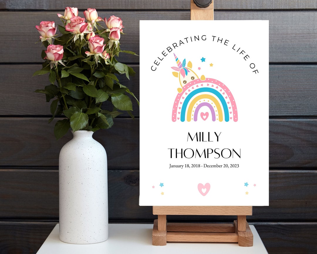 Personalized Child Funeral Welcome Sign, Memorial Welcome Poster ...