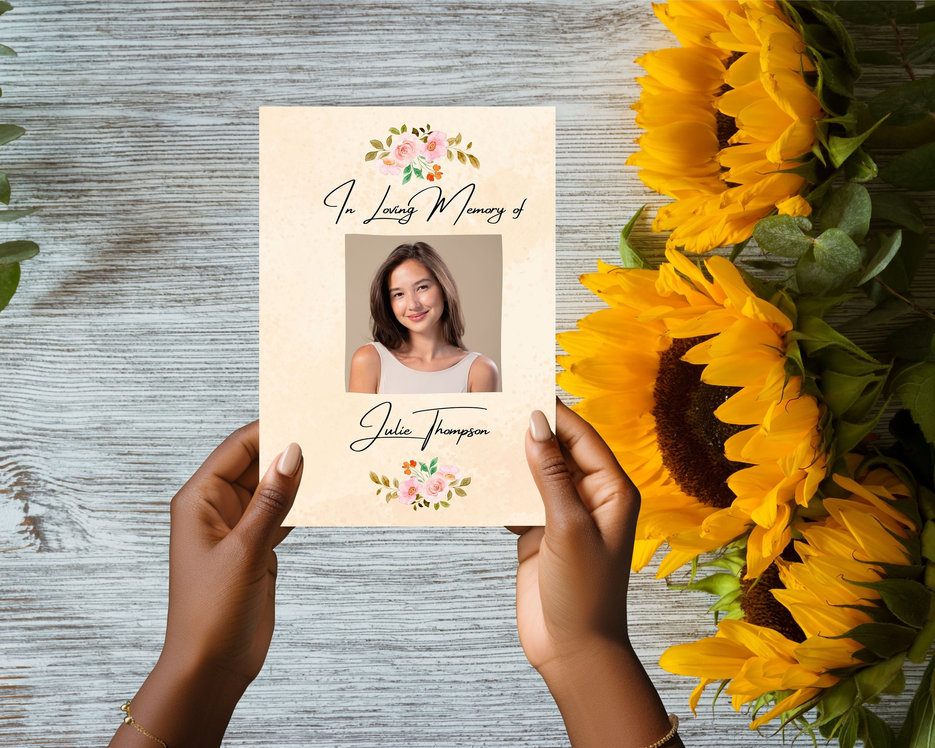 Editable Funeral Program Template, Personalized Peach Order of Service ...