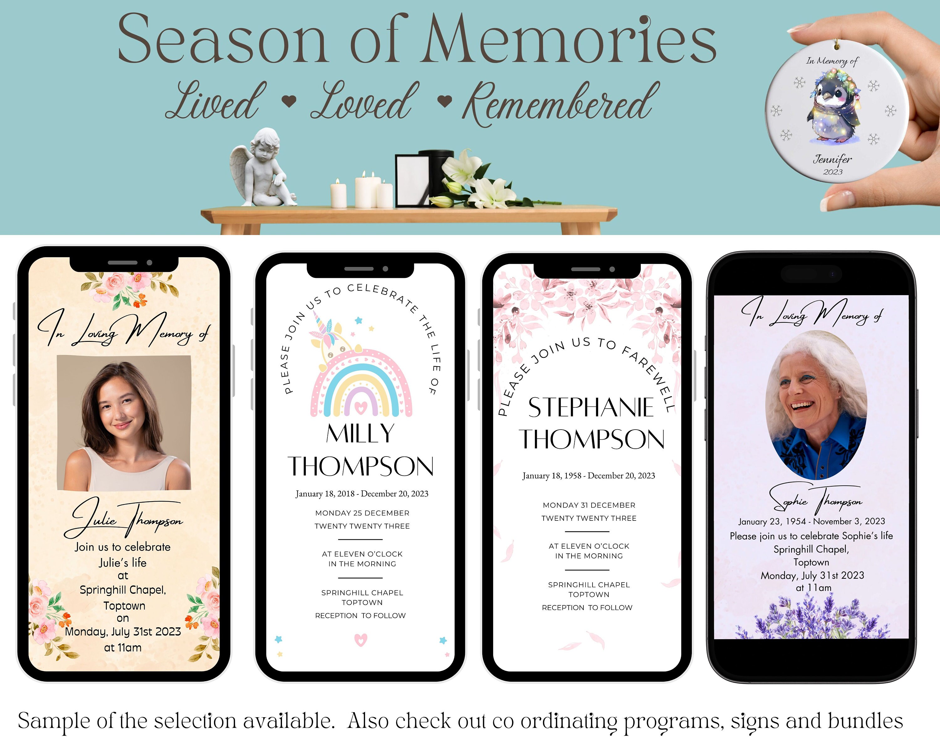 Editable Funeral Program Template, Personalized Peach Order of Service ...