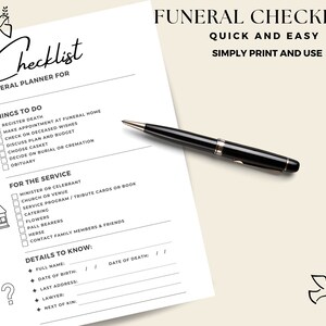 Minimalist Funeral Checklist for Organizing Family Funerals ...
